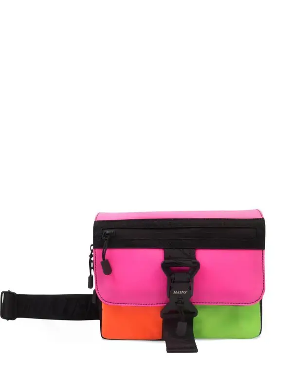 MAINS Colour-block Messenger Bag - Pink