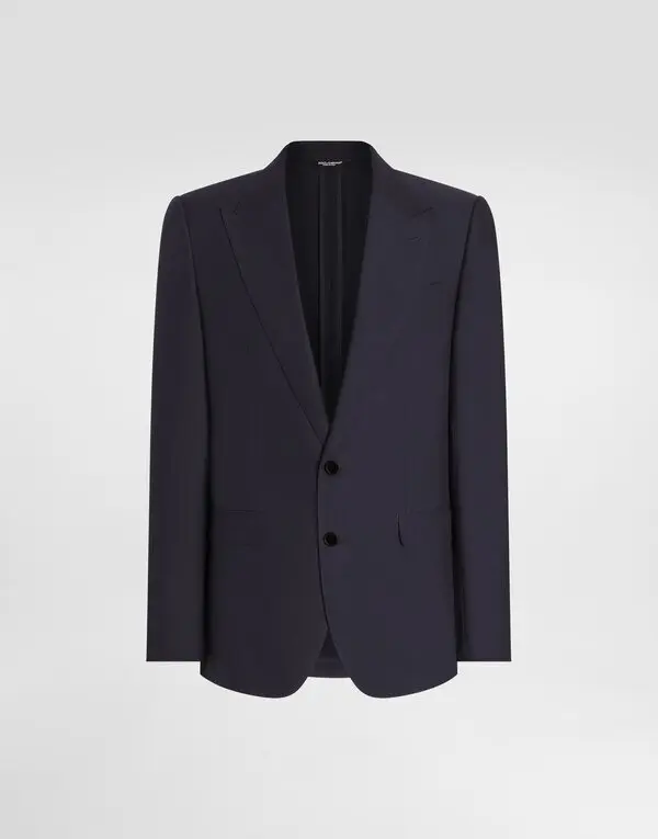 Dolce & Gabbana Single-breasted Silk-blend Gabardine Taormina Jacket - Blue