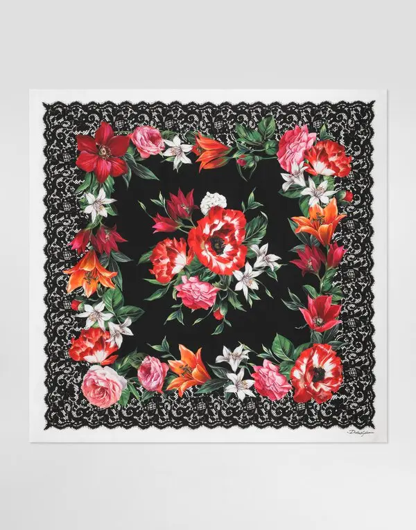 Dolce & Gabbana 90x90 Silk Twill Foulard - Multicolor