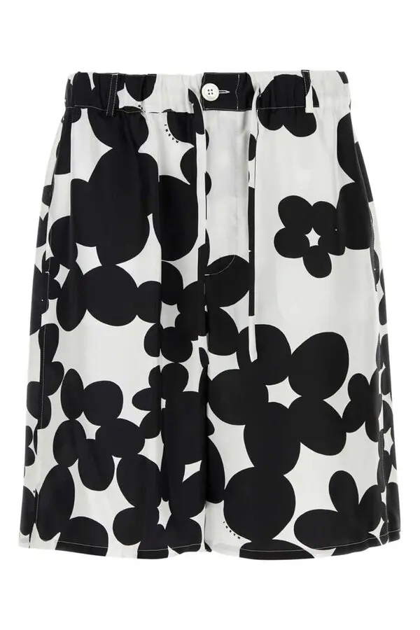 Marni Printed Silk Bermuda Shorts - Floral