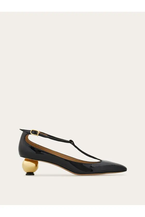 FERRAGAMO Spherical Heel T-strap Pumps