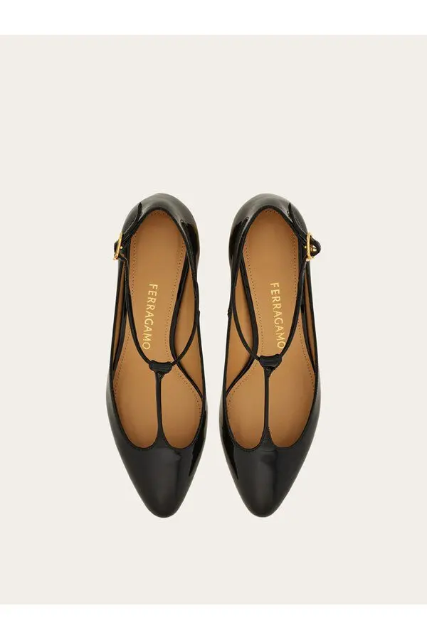 FERRAGAMO Spherical Heel T-strap Pumps