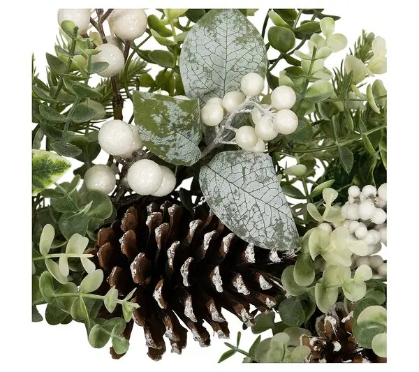 NORTHLIGHT Pinecones & Berries Artificial Chris Mas Wreath 24