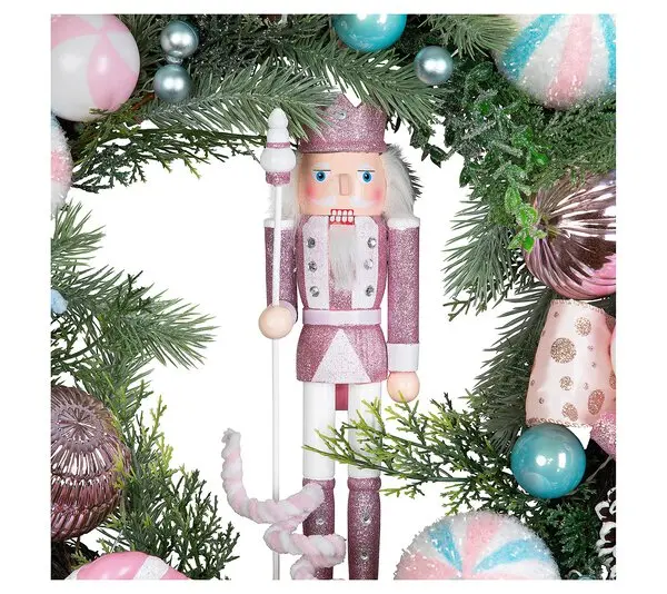 NORTHLIGHT 24' Nutcracker And Ornaments Pine Ch Ristmas Wreath