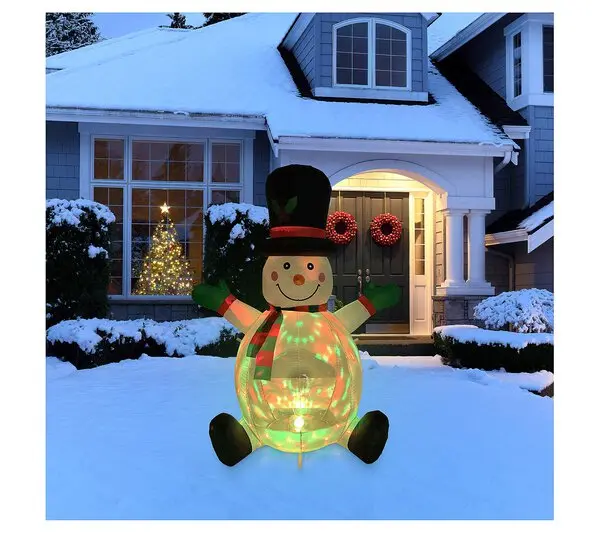 NORTHLIGHT Inflatable Snowman W/ Hat Yard Chris Mas Decor 4