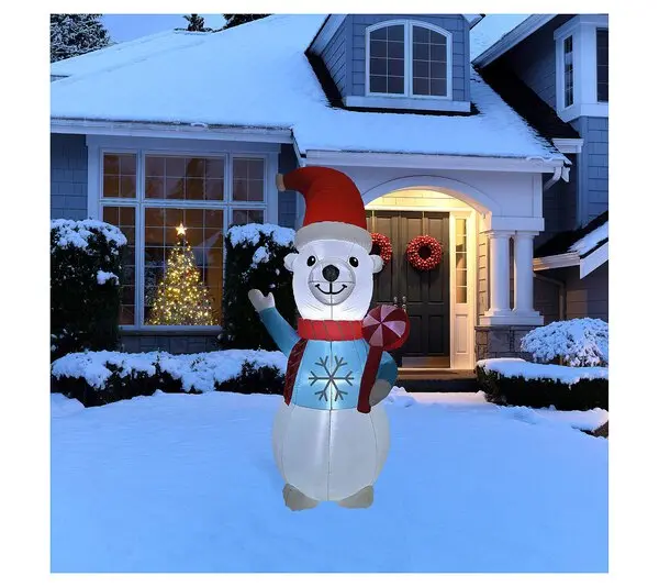 NORTHLIGHT Led Polar Bear Yard Christmas Decor .25