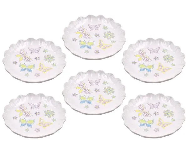 TEMP-TATIONS As Is Seasonal Set Of 7' Fluted Plates - One-color