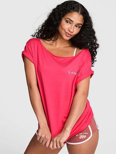 Pink Campus Cotton™ Off-the-shoulder Tee - Pink