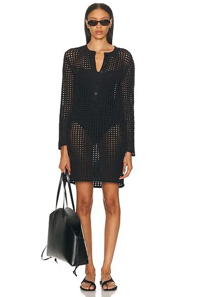 Proenza Schouler Micah Crochet Dress - Black