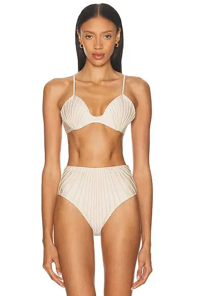 SHANI SHEMER Clio Bikini Top - Macademia