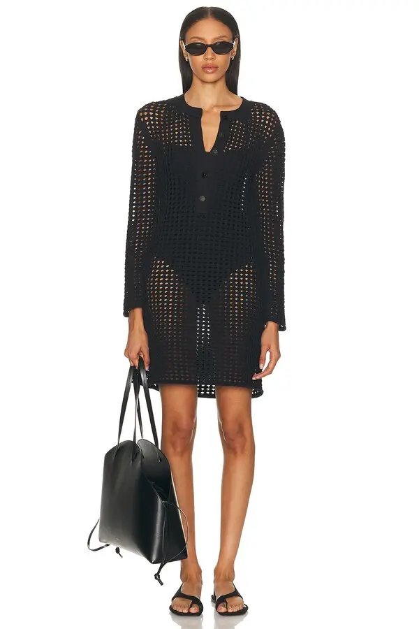 Proenza Schouler Micah Crochet Dress - Black