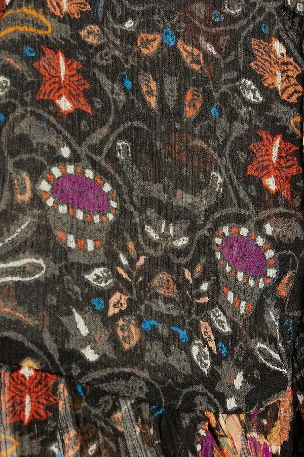 Isabel Marant Étoile Ametissae Pintucked Printed Silk-crepon Blouse