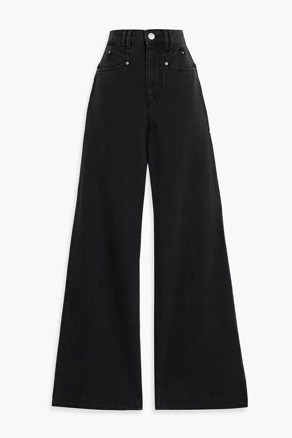 Isabel Marant High-rise Wide-leg Jeans - Black