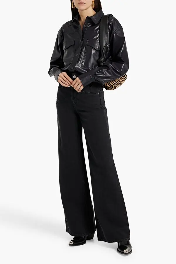 Isabel Marant High-rise Wide-leg Jeans - Black