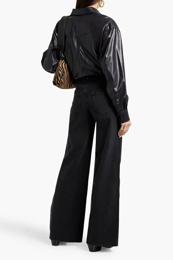 Isabel Marant High-rise Wide-leg Jeans - Black