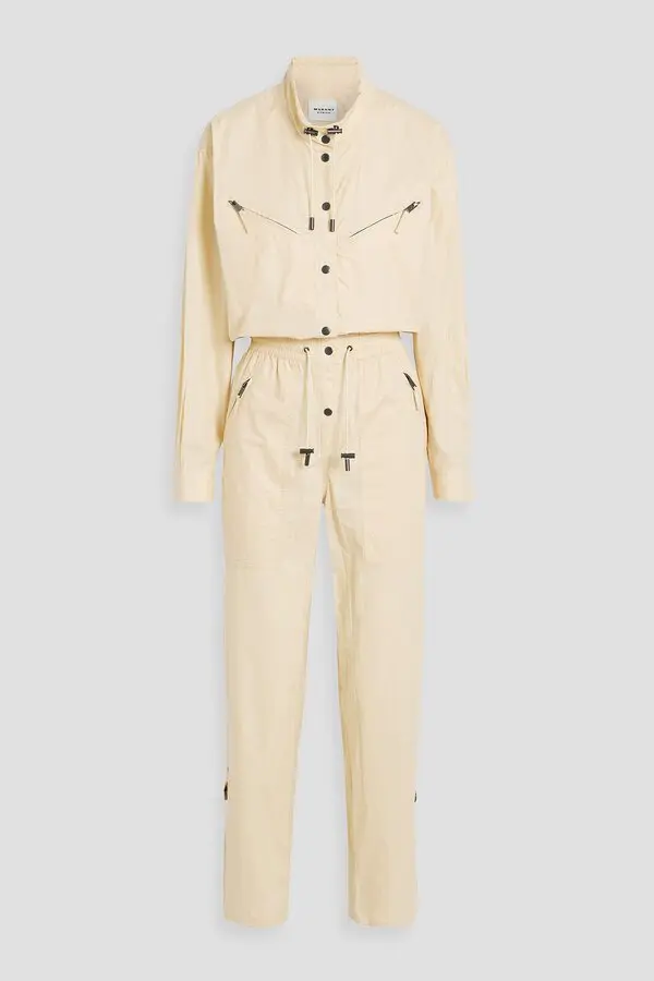 MARANT ETOILE Franca Cotton-poplin Jumpsuit - Cream