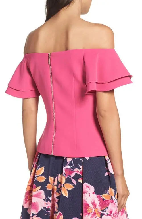 Eliza J Crepe Off-the-shoulder Top