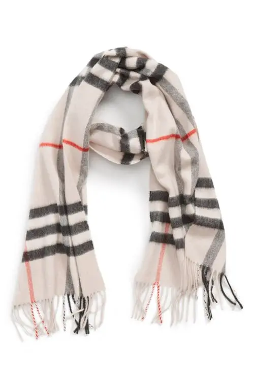 Burberry Giant Icon Check Cashmere Scarf - Stone Check