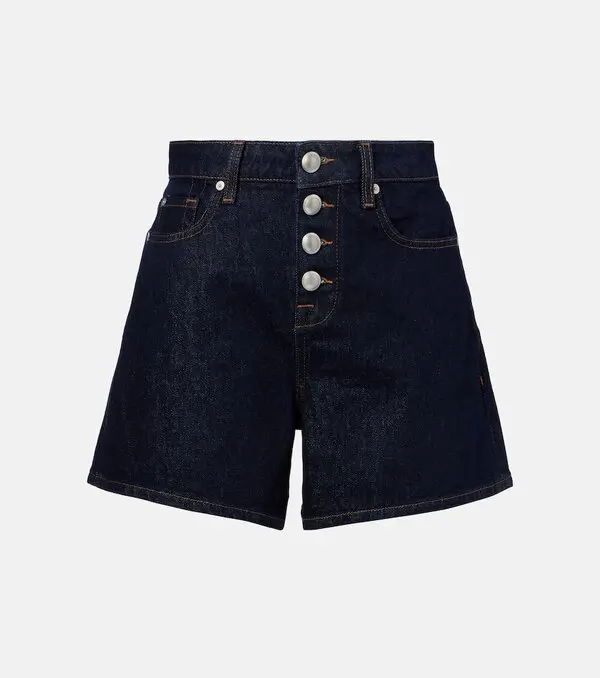 7 For All Mankind Kori High-rise Denim Shorts - Blue