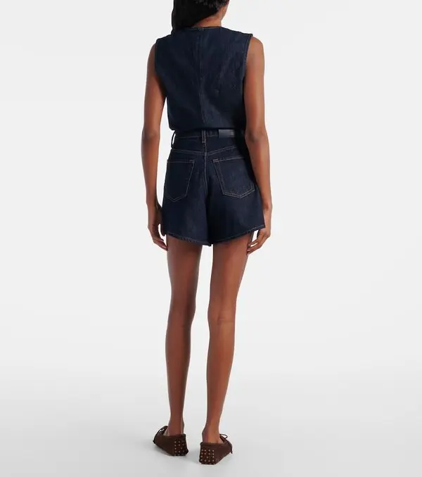 7 For All Mankind Kori High-rise Denim Shorts - Blue