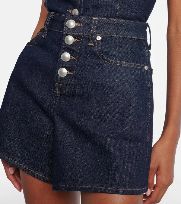 7 For All Mankind Kori High-rise Denim Shorts - Blue