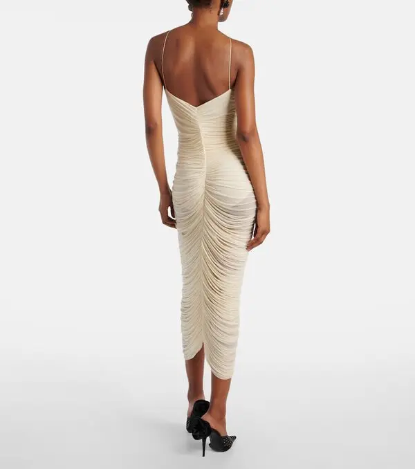 Magda Butrym Ruched Halterneck Midi Dress - White