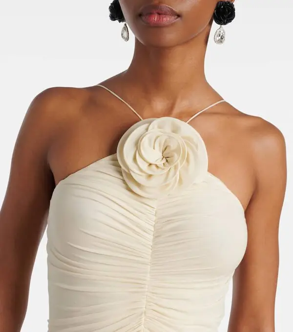 Magda Butrym Ruched Halterneck Midi Dress - White