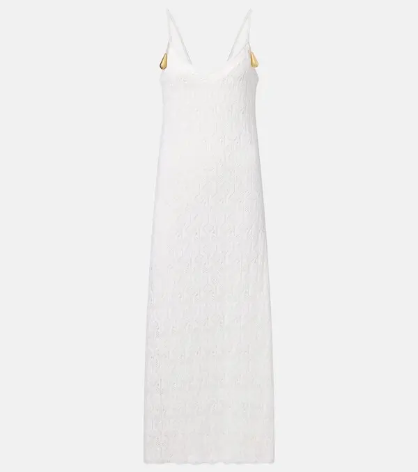 Bottega Veneta Fish Lace Cotton And Silk Maxi Dress - White