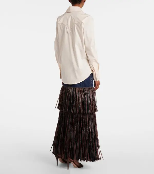 Johanna Ortiz Cotton-blend Poplin Shirt - White