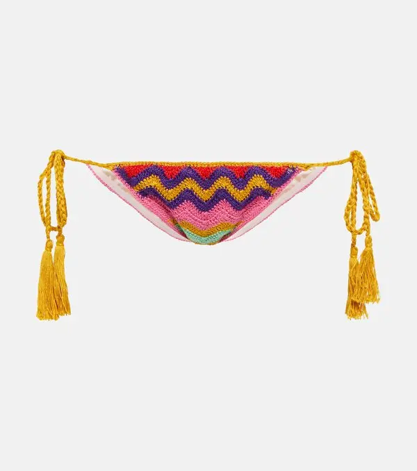 Anna Kosturova Crochet Cotton Bikini Bottom - Multicoloured