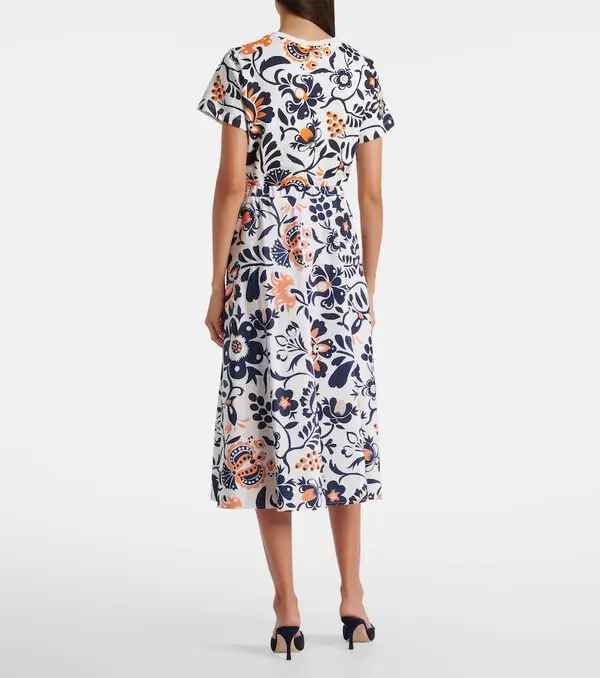 La DoubleJ Printed Satin Midi Skirt