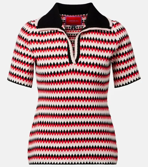 La DoubleJ Checkers Knitted Polo