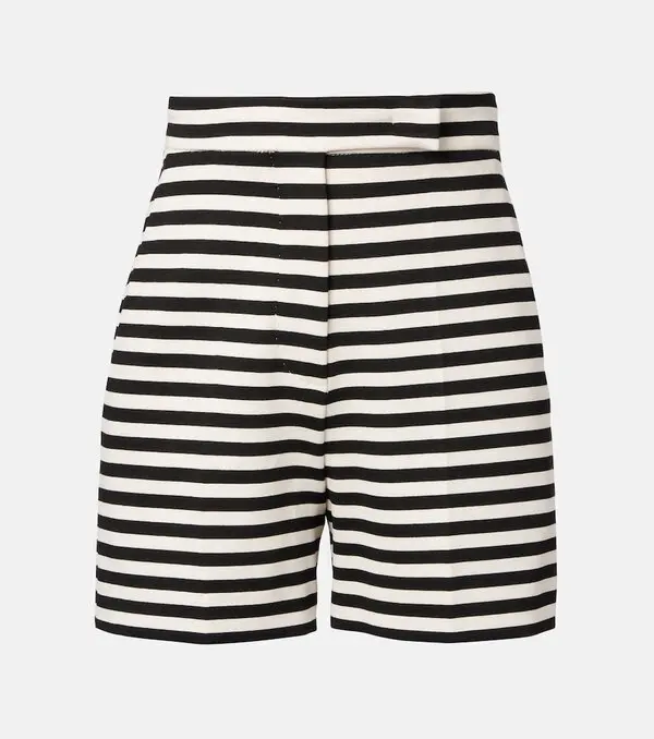 Max Mara Ornica Striped High-rise Shorts - Black