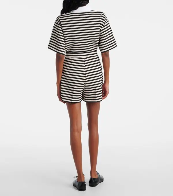 Max Mara Ornica Striped High-rise Shorts - Black