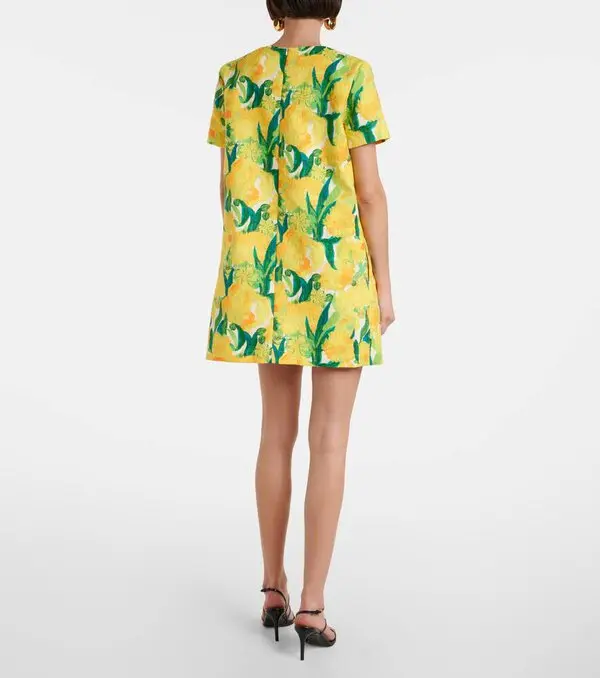 La DoubleJ Swing Printed Cotton Minidress - Yellow