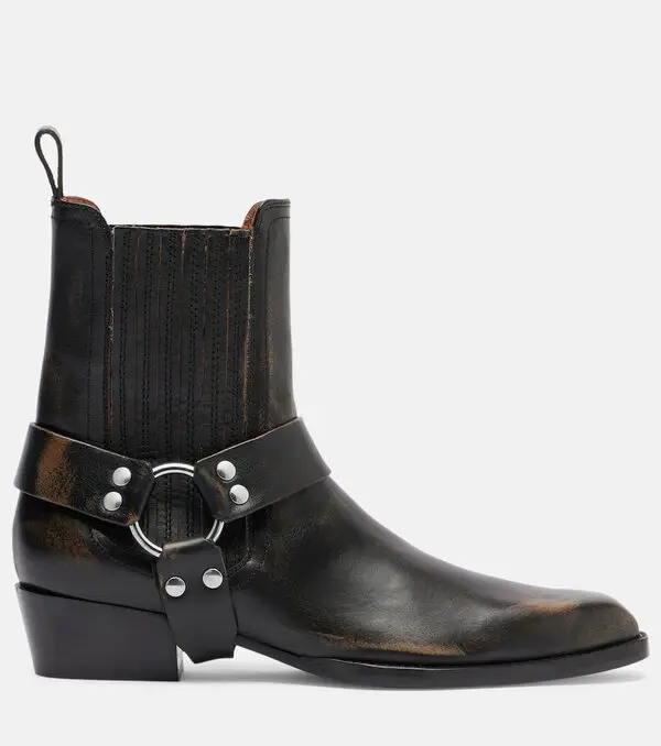 Paris Texas Helena Leather Biker Boots - Black