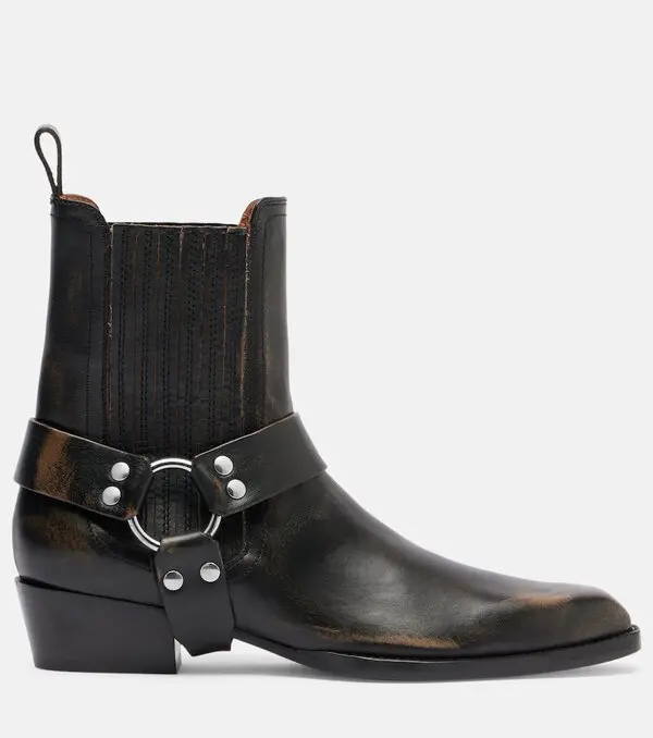 Paris Texas Helena Leather Biker Boots - Black