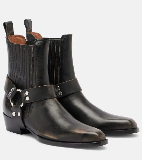 Paris Texas Helena Leather Biker Boots - Black