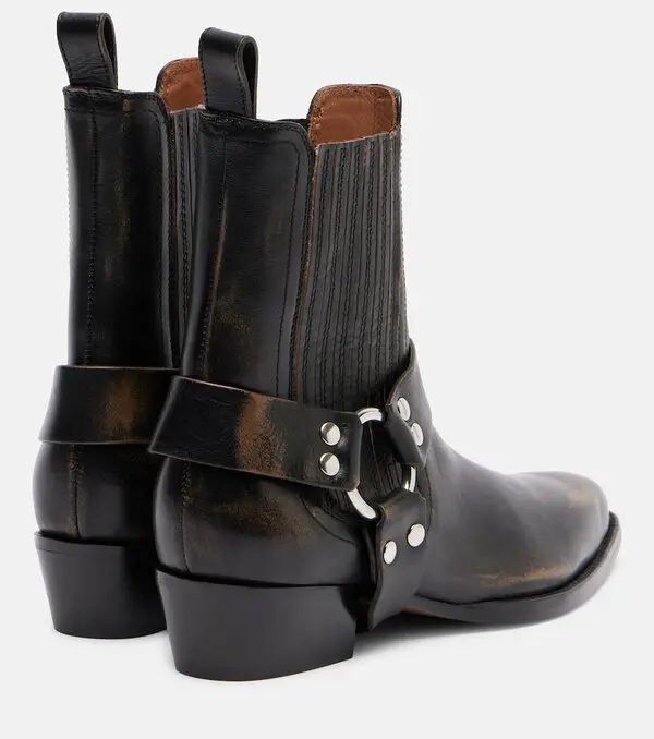 Paris Texas Helena Leather Biker Boots - Black