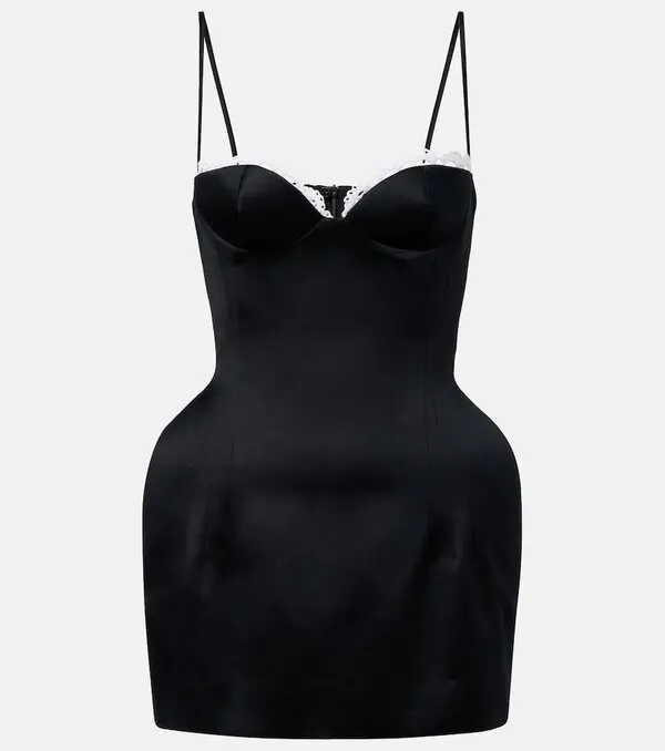 Magda Butrym Crochet-trimmed Bustier Dress - Black