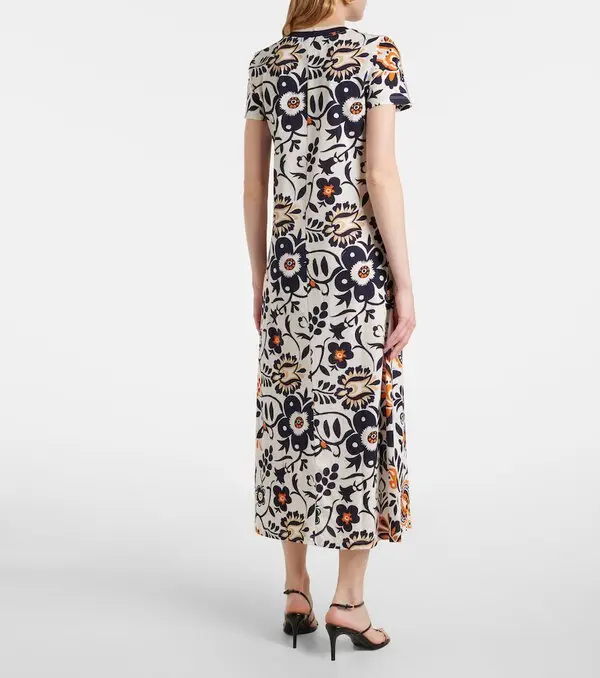 La DoubleJ Sporty Swing Cotton Jersey Midi Dress - Multicoloured