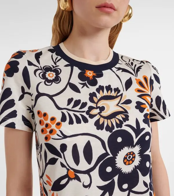 La DoubleJ Sporty Swing Cotton Jersey Midi Dress - Multicoloured