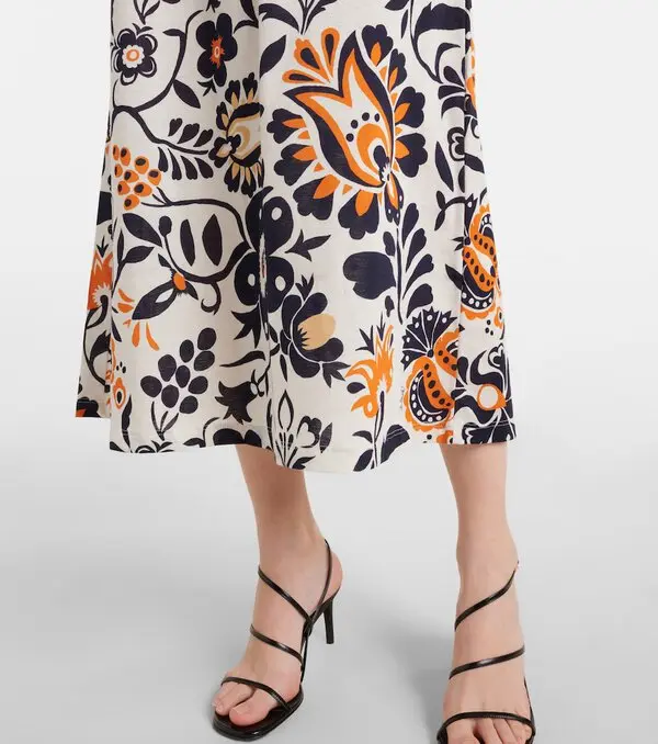 La DoubleJ Sporty Swing Cotton Jersey Midi Dress - Multicoloured