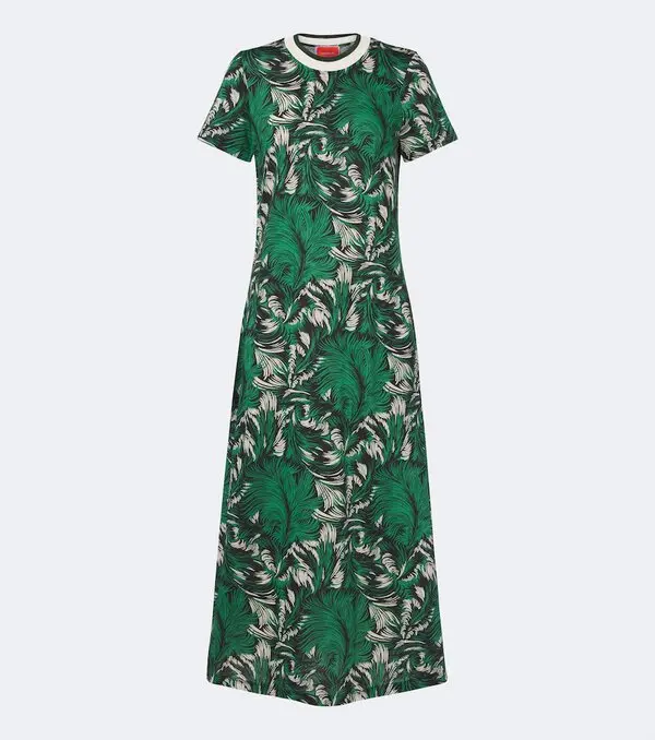 La DoubleJ Sporty Swing Cotton Jersey Midi Dress - Multicoloured