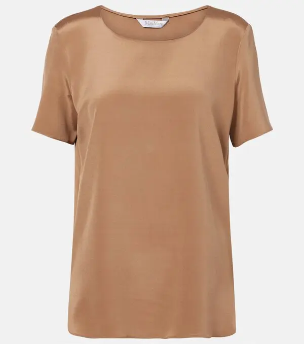 Max Mara Aris Silk-blend T-shirt - Beige