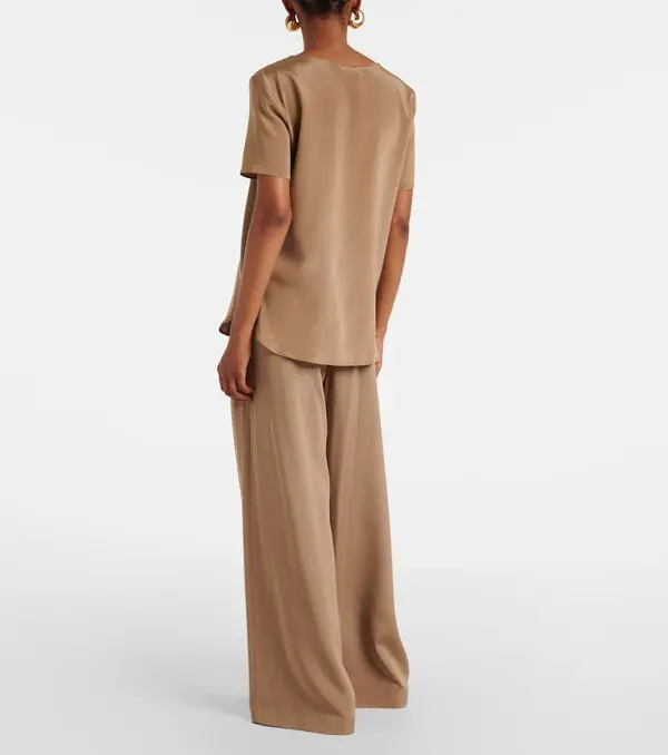 Max Mara Aris Silk-blend T-shirt - Beige