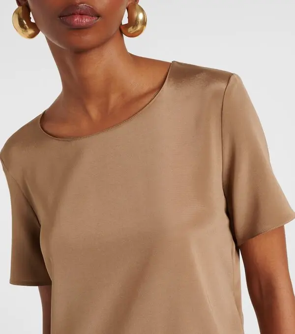 Max Mara Aris Silk-blend T-shirt - Beige