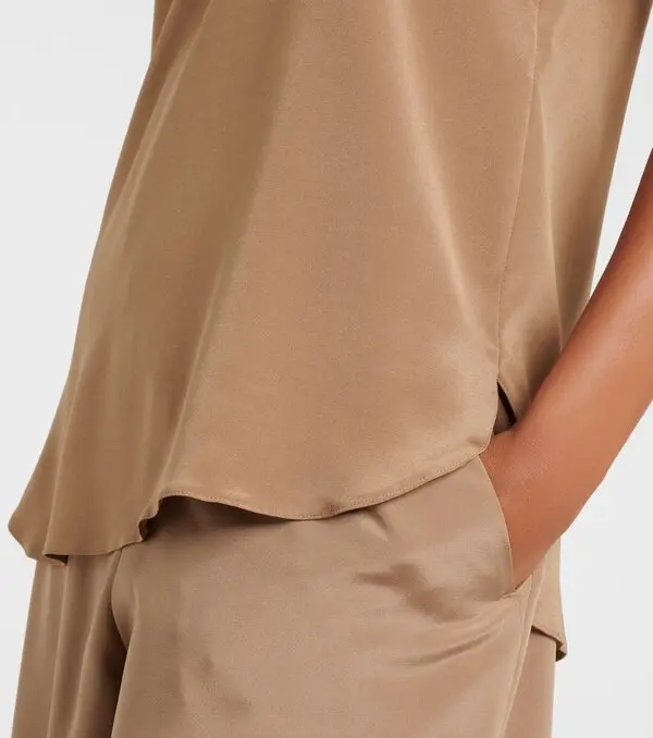 Max Mara Aris Silk-blend T-shirt - Beige