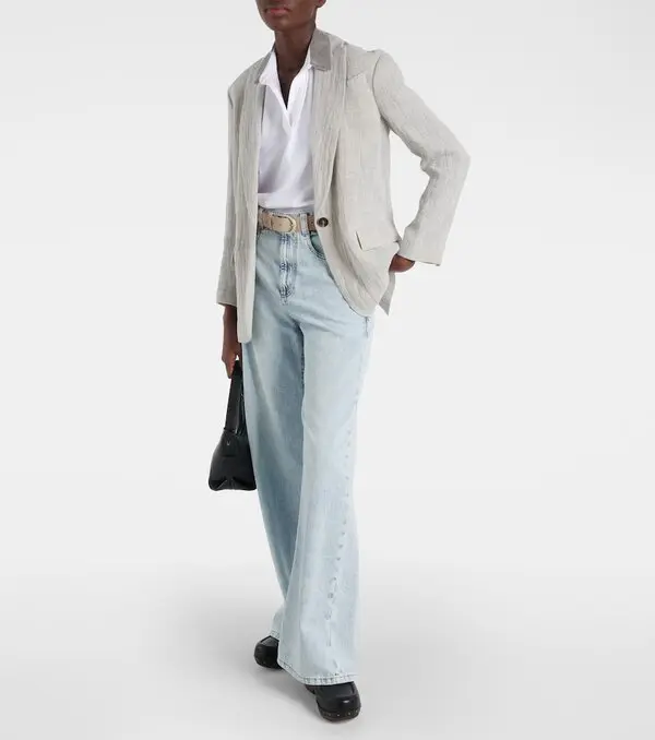 Brunello Cucinelli High-rise Wide-leg Jeans In Medium Wash - Blue
