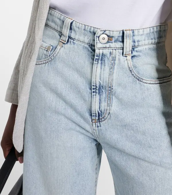 Brunello Cucinelli High-rise Wide-leg Jeans In Medium Wash - Blue